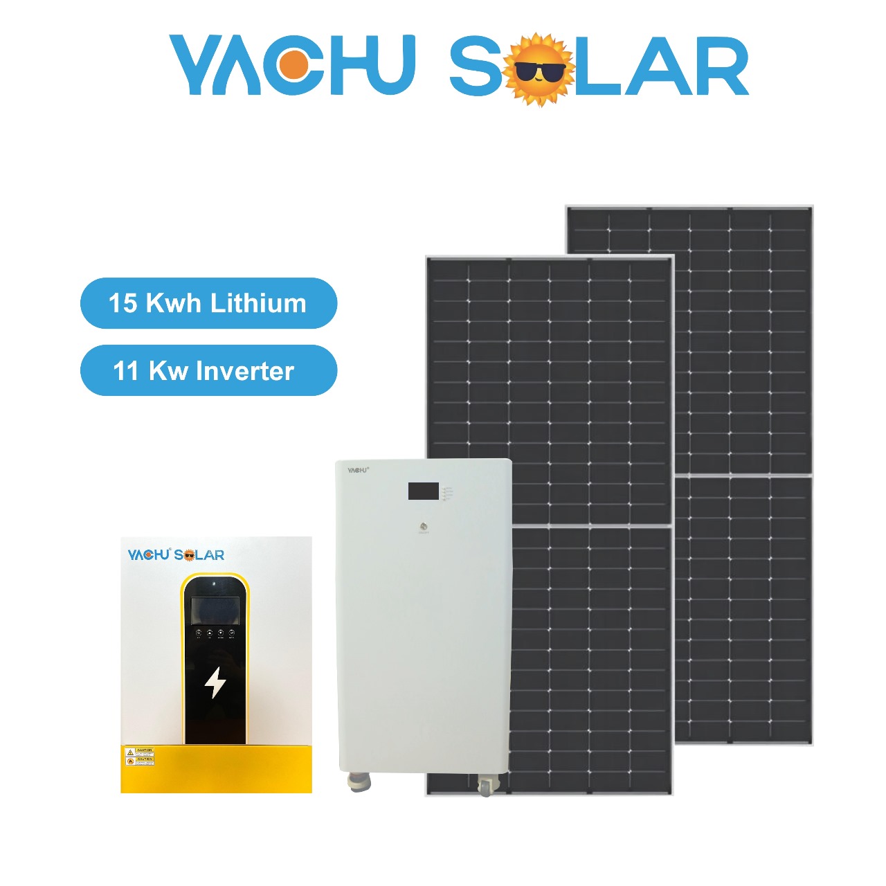 YACHU 15Kwh Lithium battery full system, with 11 Kw hybrid inverter ...